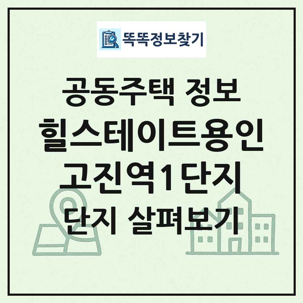 힐스테이트용인고진역1단지 최신 공동주택 정보 똑똑정보찾기